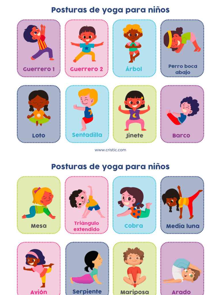 Cristic Lamina 16 Posturas Yoga Ninos | PDF