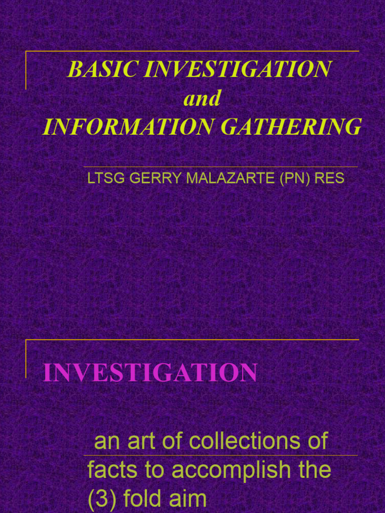 Basics of Crime Investigation | PDF