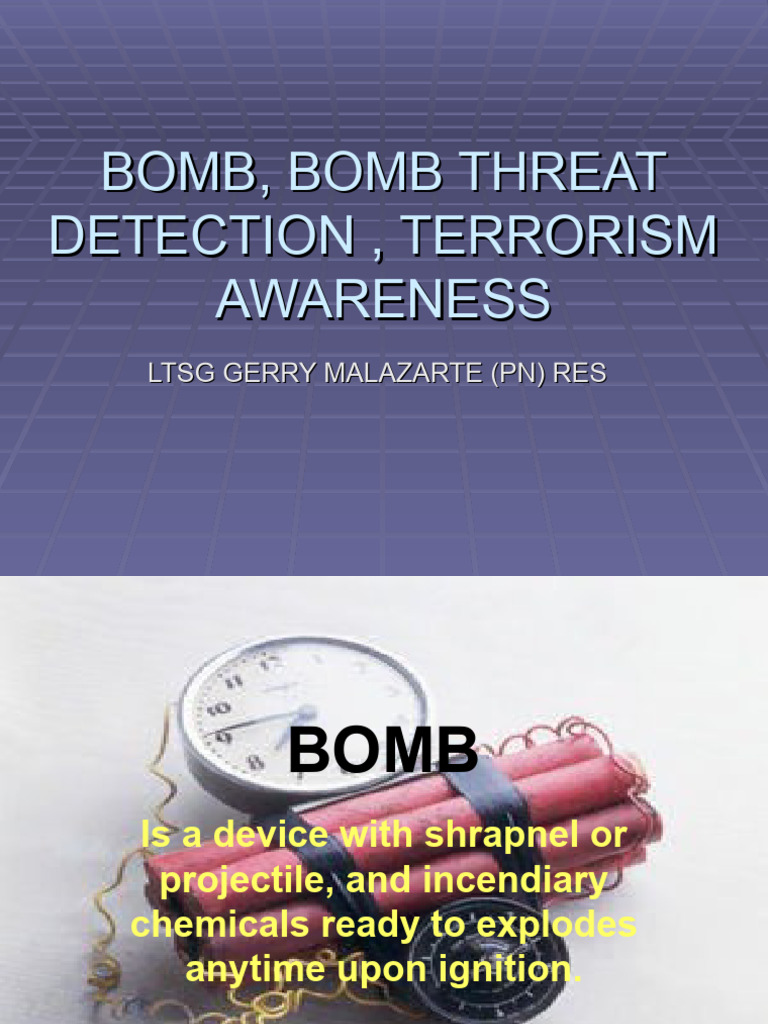 Bomb, Bomb Threat Detection, Terrorism Awareness | PDF | Politics ...