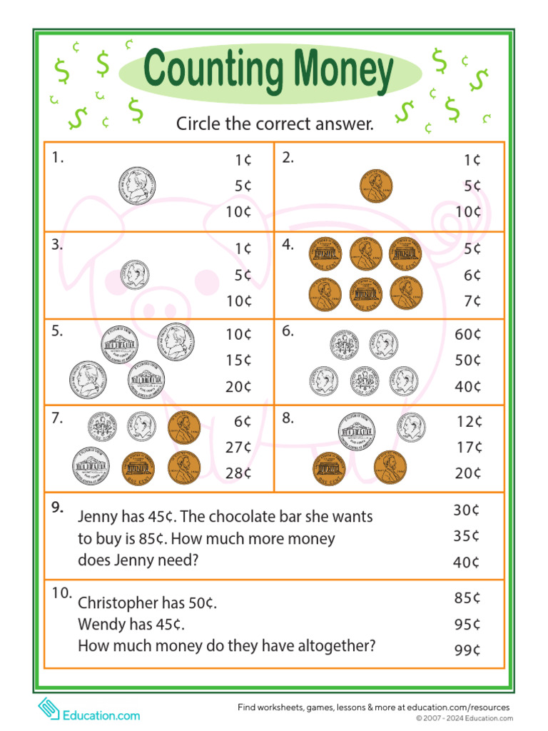 Practice Test Counting Money | PDF