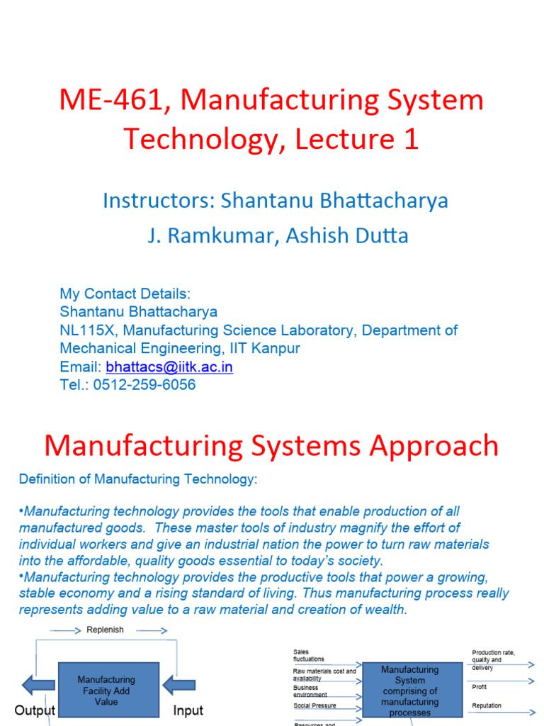 ME-461: Manufacturing Systems Overview | PDF | Computer Aided Design ...