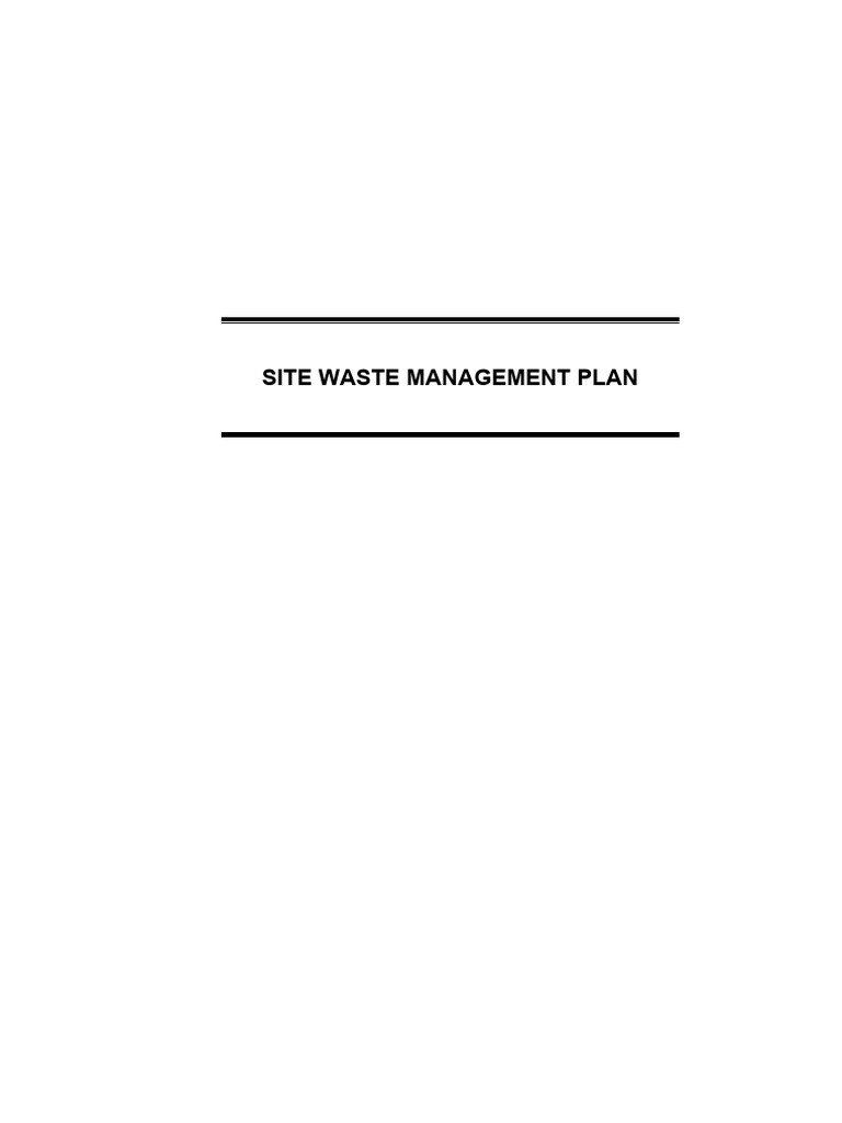 Site Waste Management Plan | PDF | Waste | Recycling