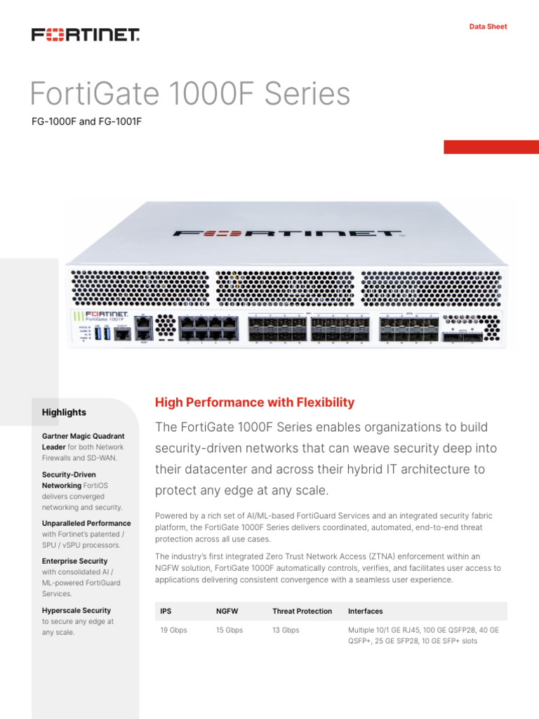 Fortigate 1000f Series | Download Free PDF | Security | Computer Security
