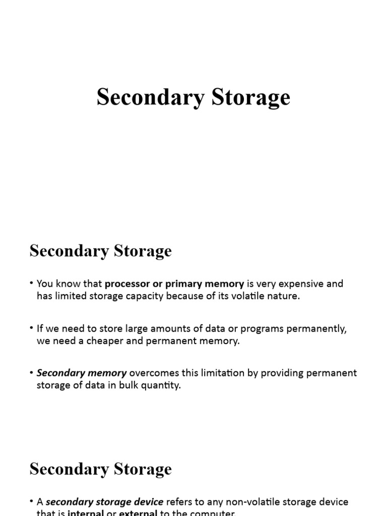 Secondary Storage in Operating Systems. | PDF | Computer Data Storage ...