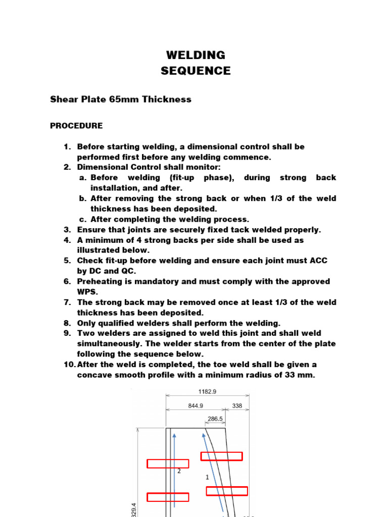 Welding Procedure for Shear Plates | PDF