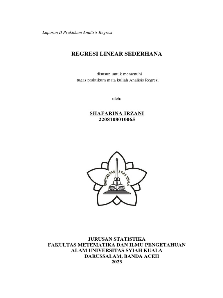 Contoh Laporan Regresi | PDF