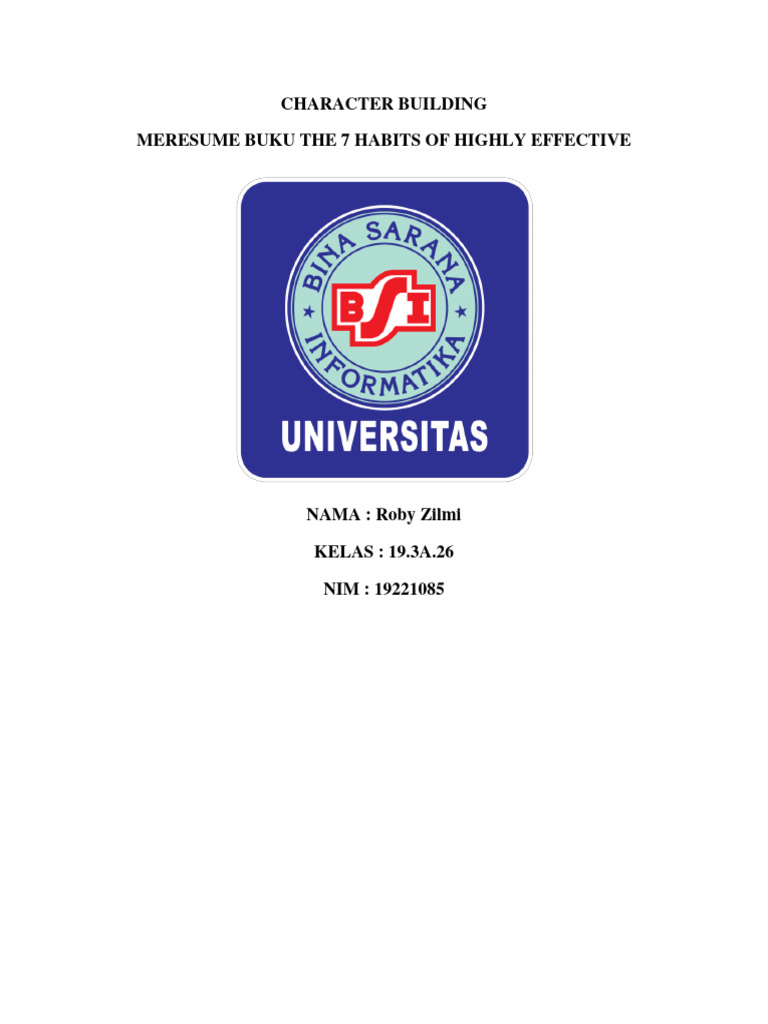 Character Building Meresume Buku The 7 Habits of Highly Effective | PDF