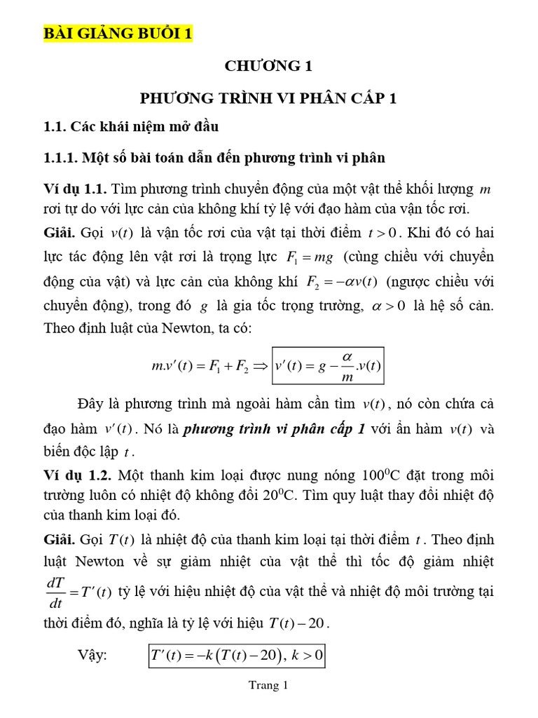 Bai Giang Buoi 1 | PDF