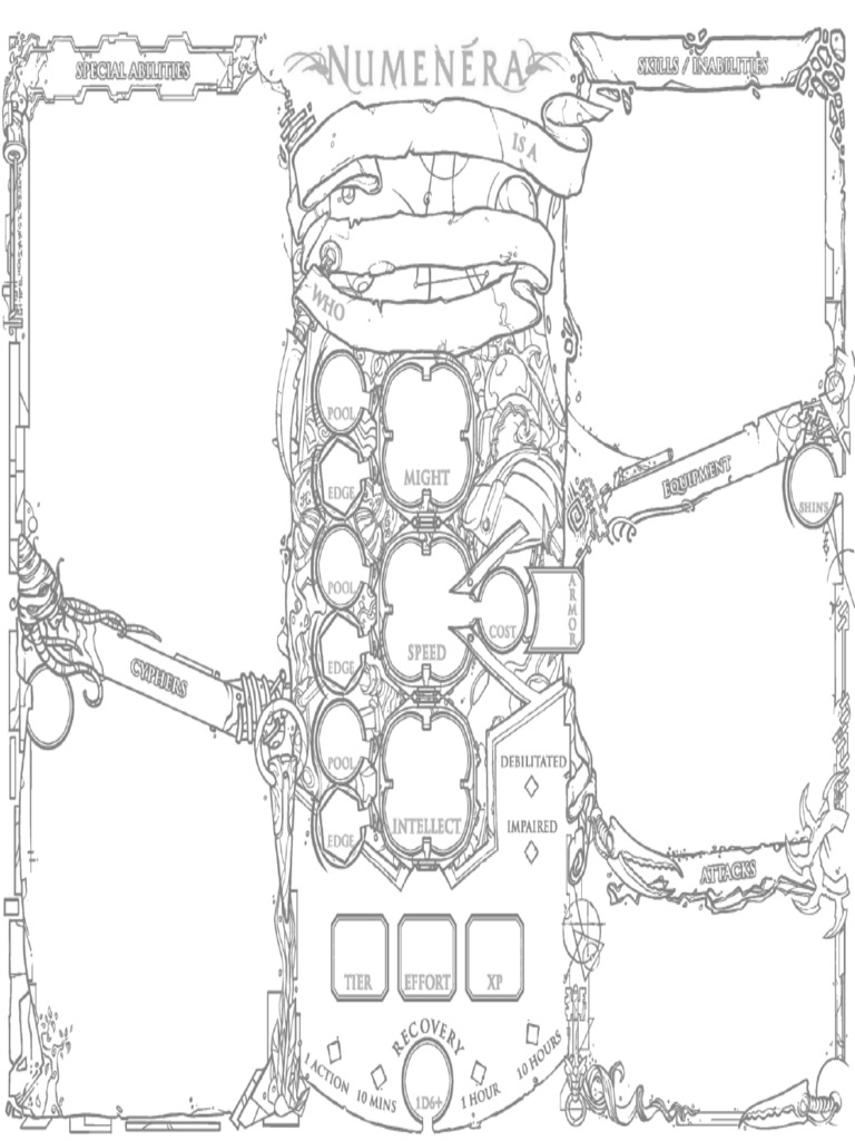 Numenera Charactersheet-Grey | PDF