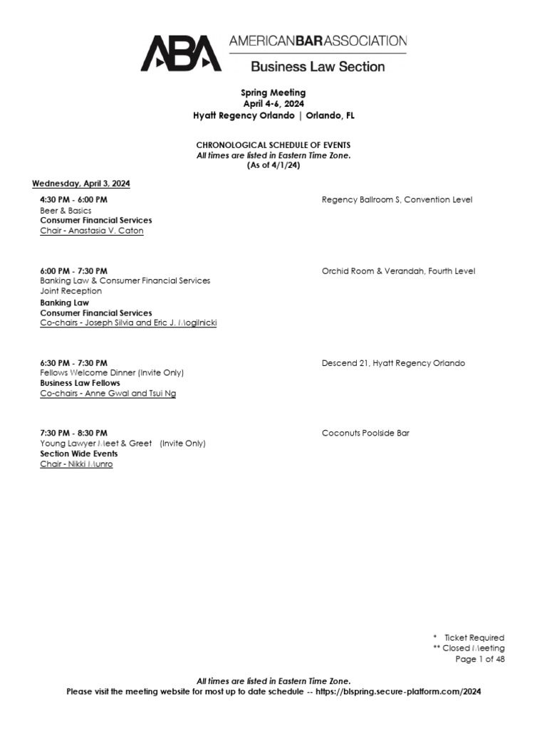 Spring Meeting April 4-6, 2024 Hyatt Regency Orlando - Orlando, FL | PDF | Credit | Finance ...