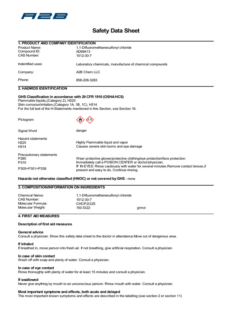Safety Data Sheet | PDF | Firefighting | Personal Protective Equipment