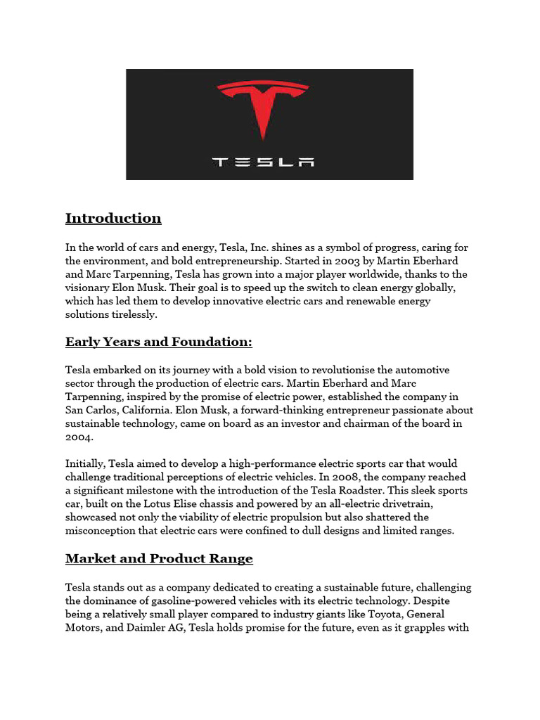 Tesla Case Study | Download Free PDF | Supply Chain | Electric Car
