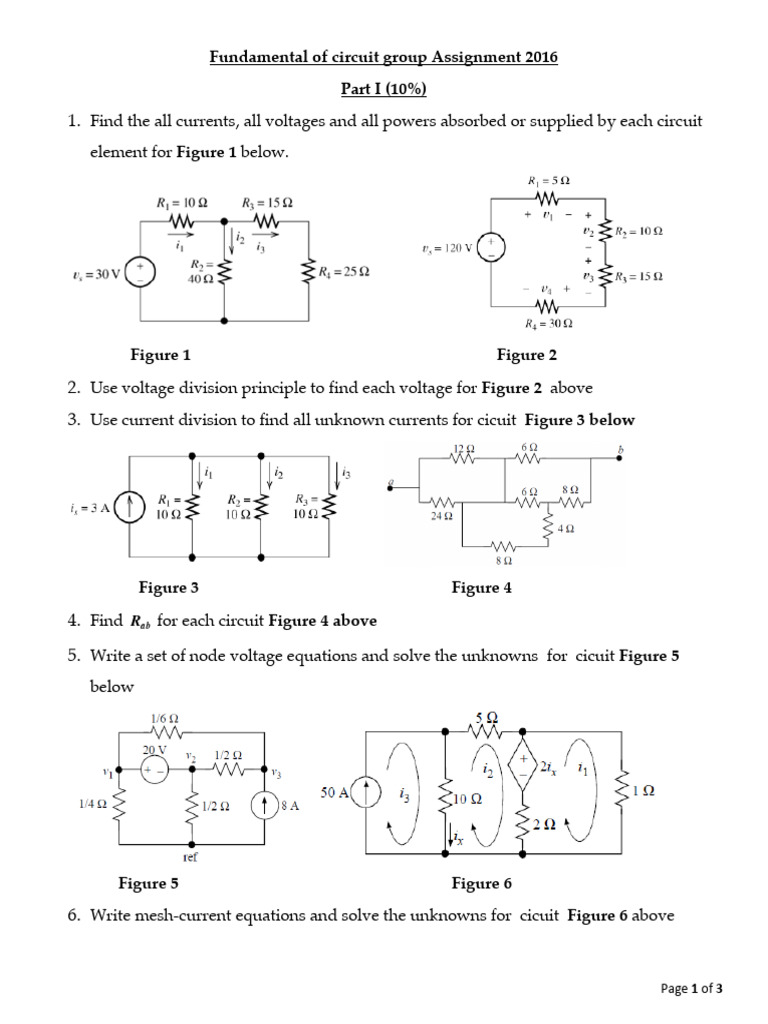 Circuit Analysis Assignment Guide | PDF | Electrical Network | Ac Power