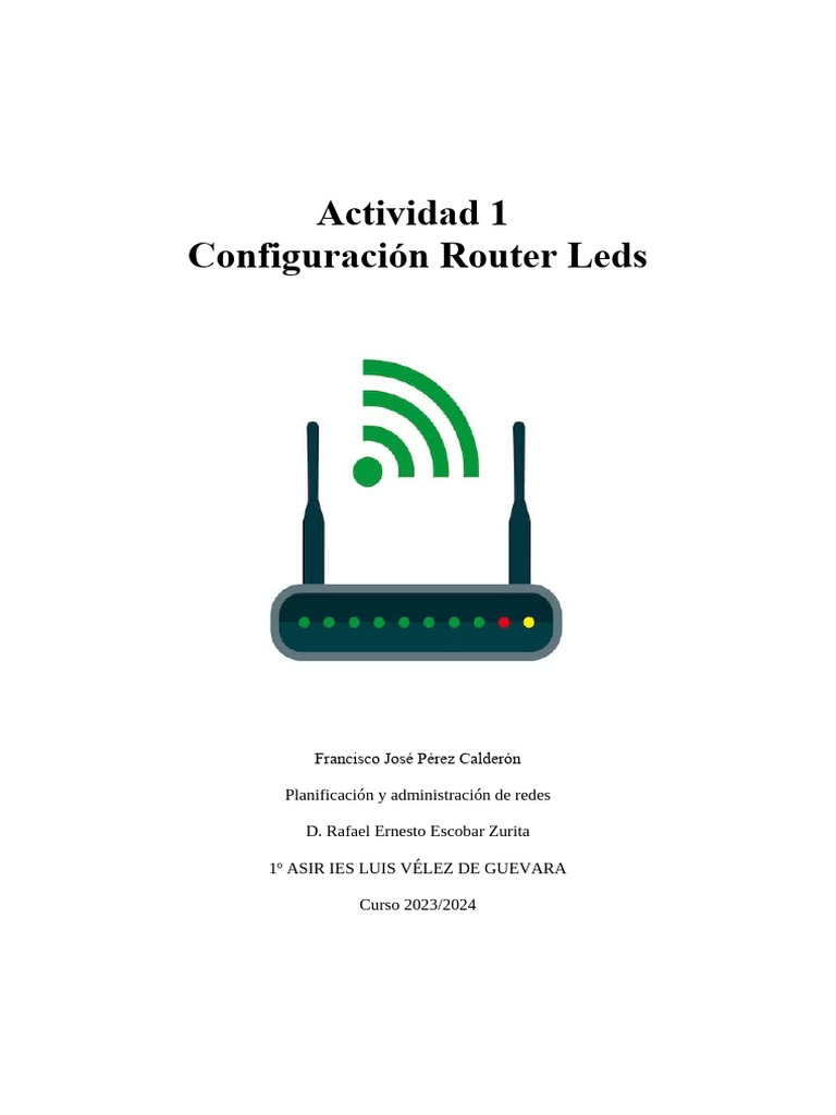 Configuración de Router LEDS | PDF | Wifi | Enrutador (Computación)