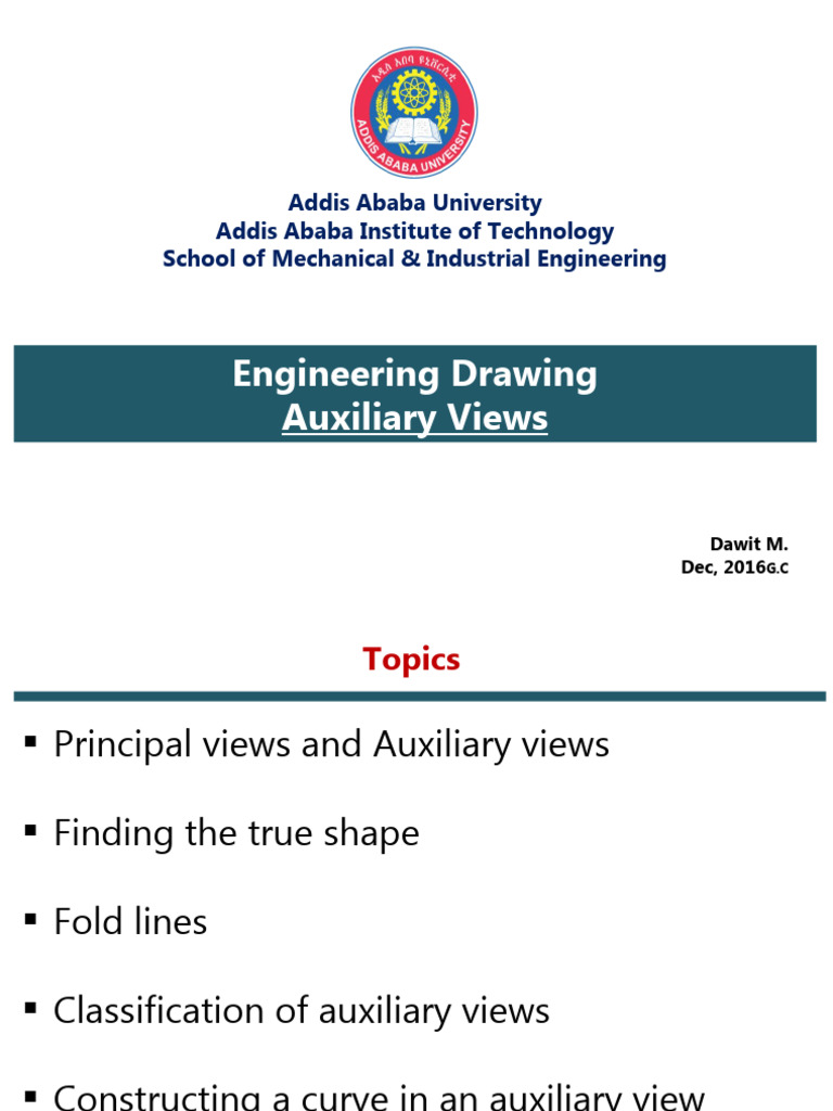 Auxiliary Views in Engineering Drawing | PDF | Length | Shape
