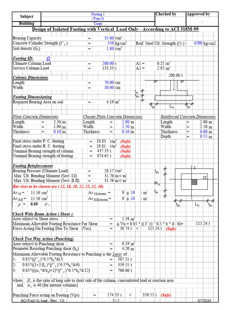 Aci Foot VL Load | PDF | Bending | Building Engineering