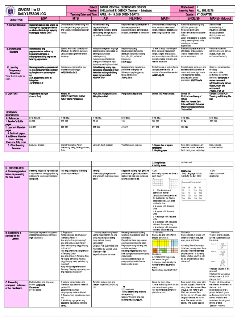 DLL - Shella Mae Obenza (Day 3) | PDF
