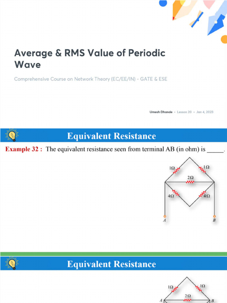 Average RMS Value of Periodic Wave With Anno | PDF