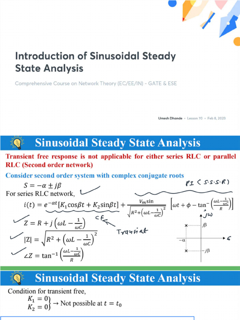 Introduction of Sinusoidal Steady State Analysis With Anno | PDF