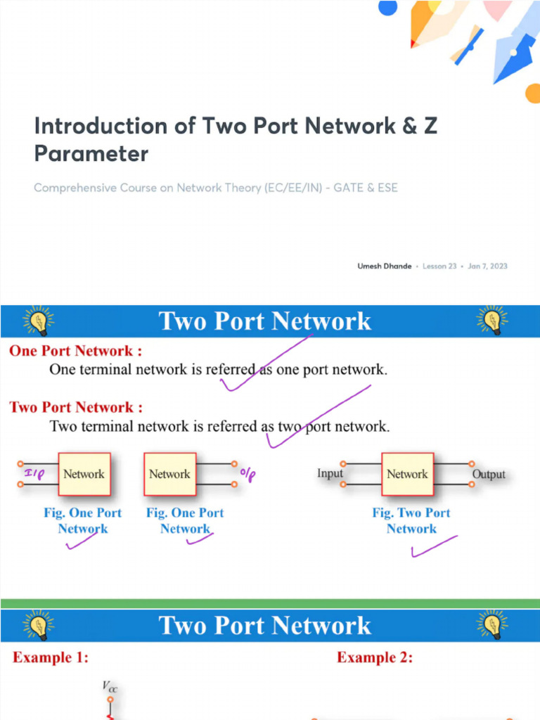 Introduction of Two Port Network Z Parameter With Anno | PDF