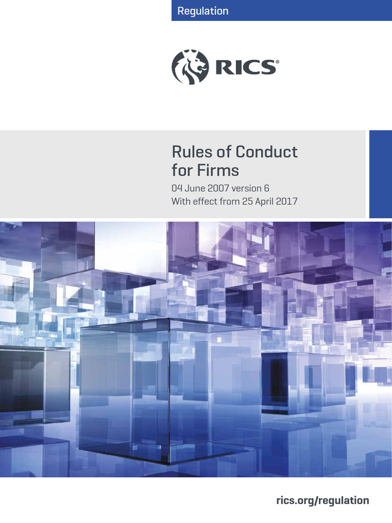 RICS Regulation-Rules of Conduct FOR FIRMS | PDF | Infrastructure ...