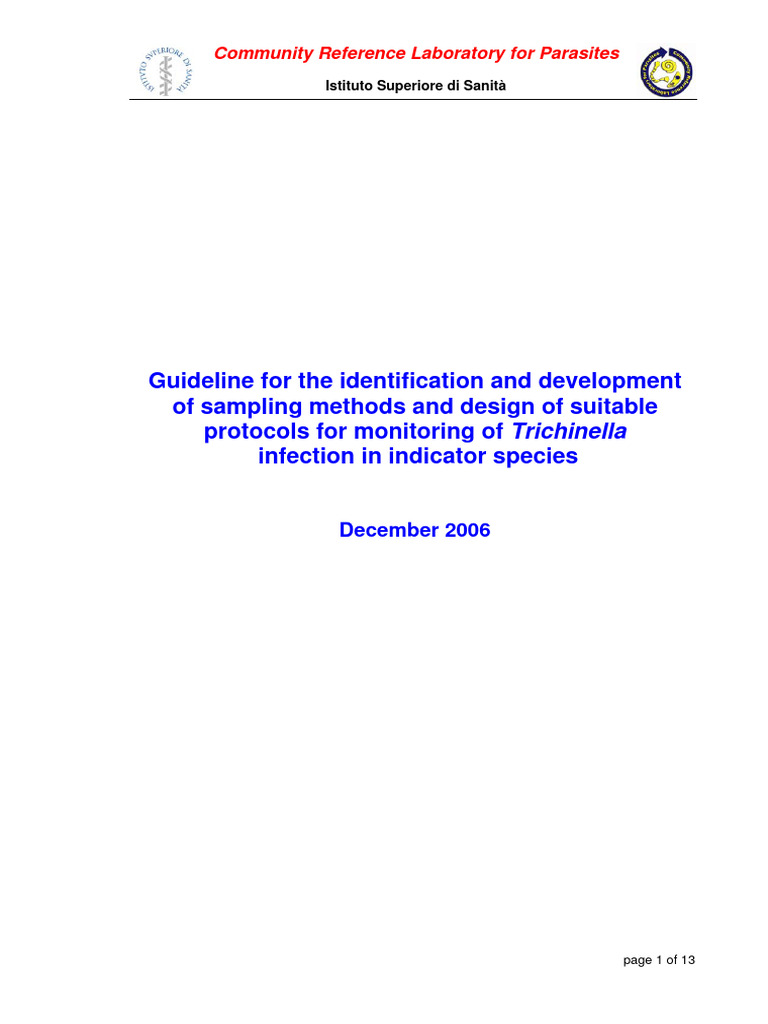 Biosafety Food-Borne-Disease Trich Guideline Sampling-Methods | PDF ...