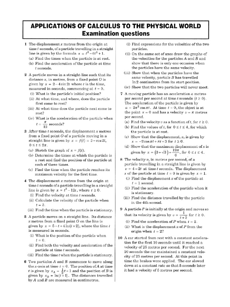 2U - Applications of Calculus in The Physical World | PDF