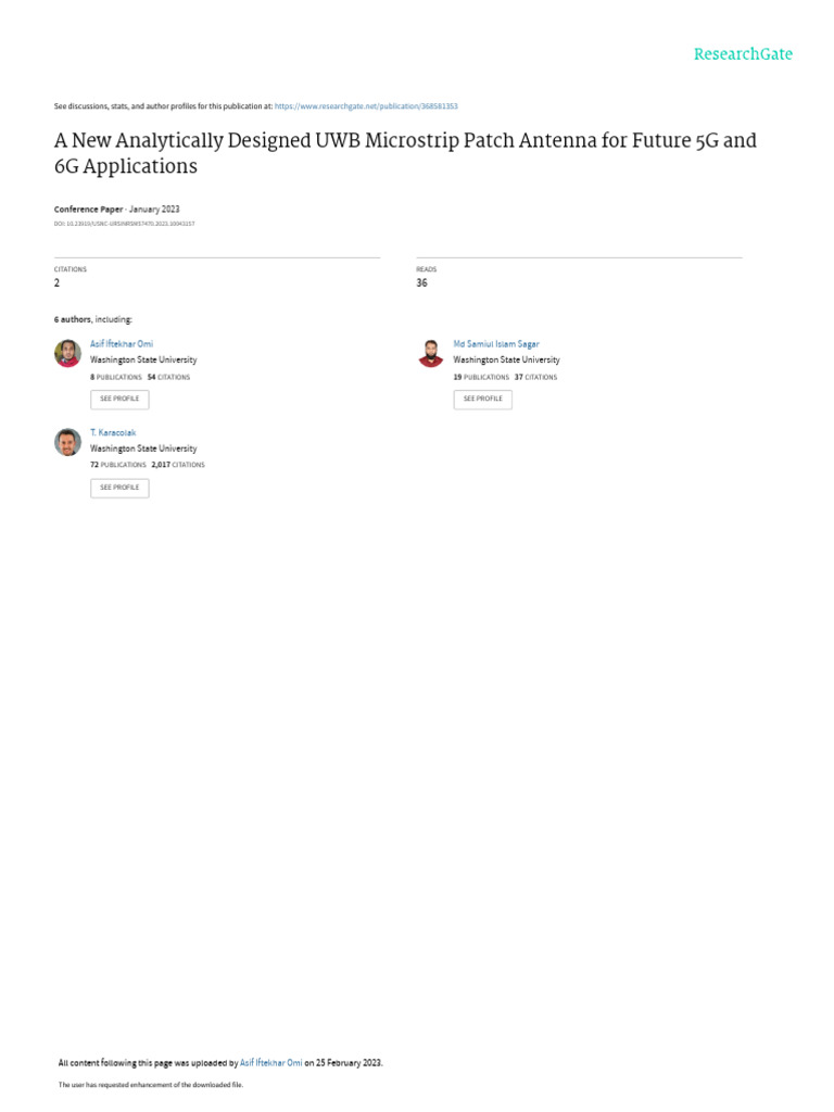 24-A New Analytically Designed UWB Microstrip Patch | PDF | Extremely ...