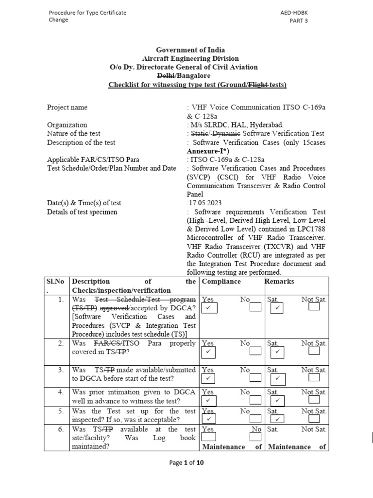 Ground Test Witness Report AEDHBK - 17 05 2023 | PDF | Reliability ...