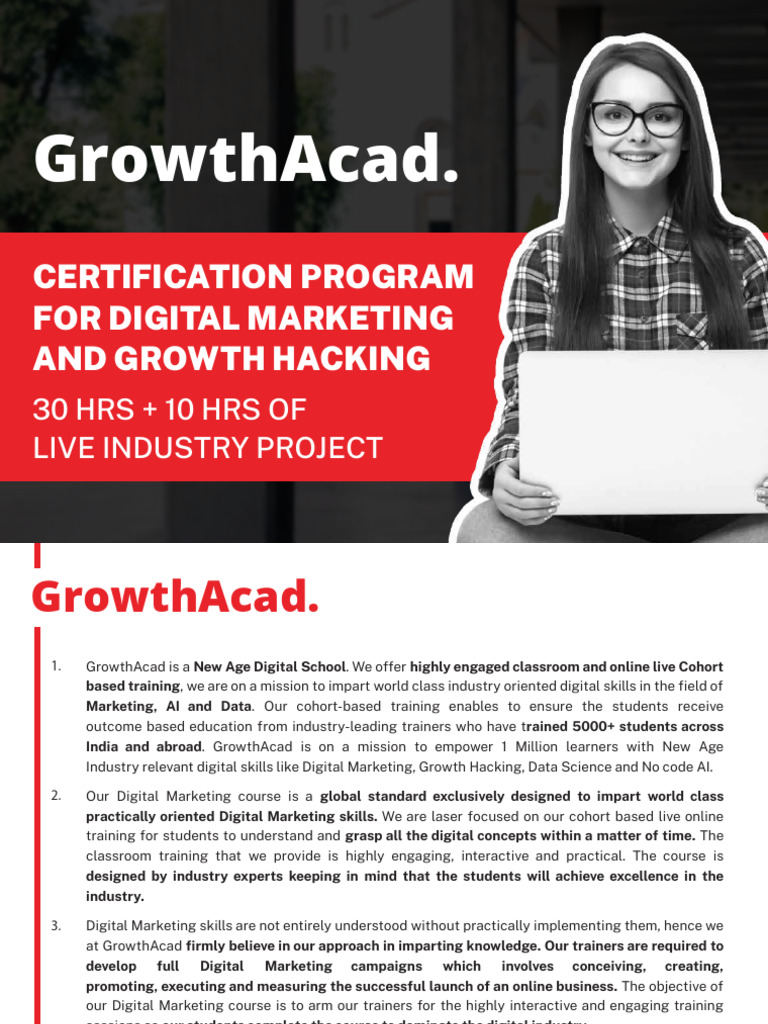 30 HRS + 10 HRS of Live Industry Project Certification Program For ...