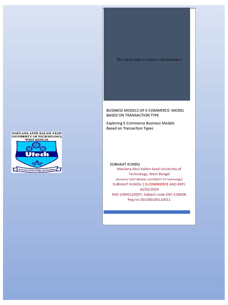 SUBHAJITKUNDU E-Commerce1 | PDF | E Commerce | Alibaba Group