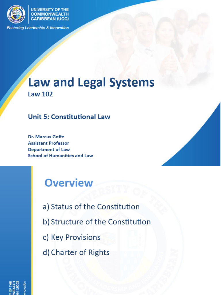 Law and Legal Systems - Unit 5 | PDF | Constitution | Due Process