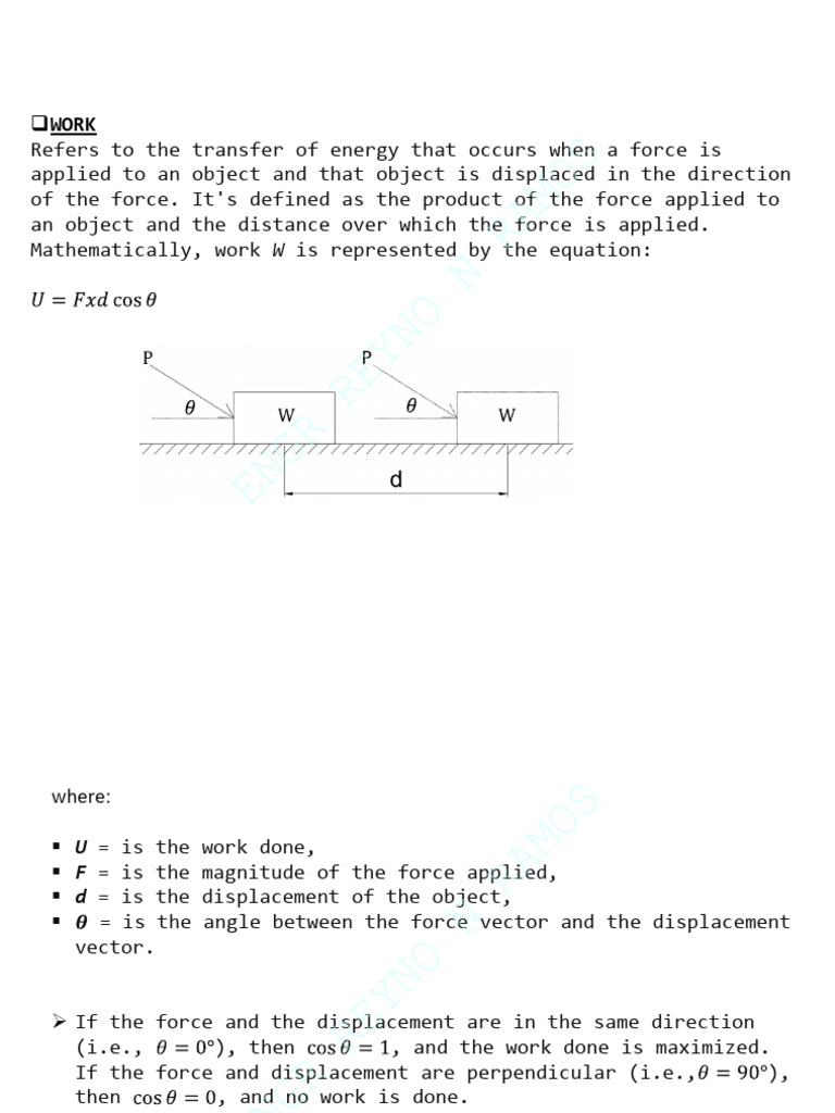 WORK | PDF | Force | Motion (Physics)
