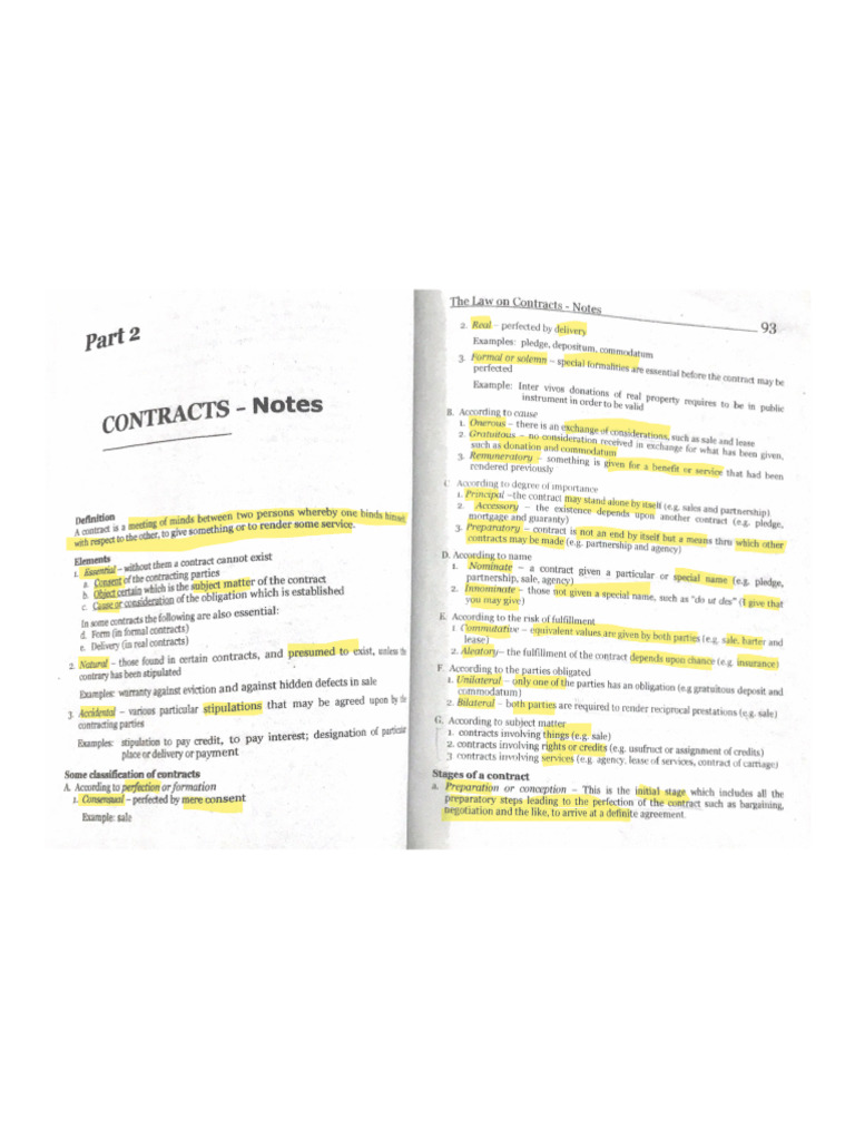 Some Classification Of Contracts Pdf