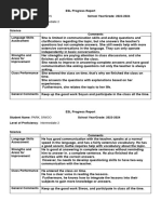 ESL Speaking Report Card Comments | PDF | Phonics | English Language