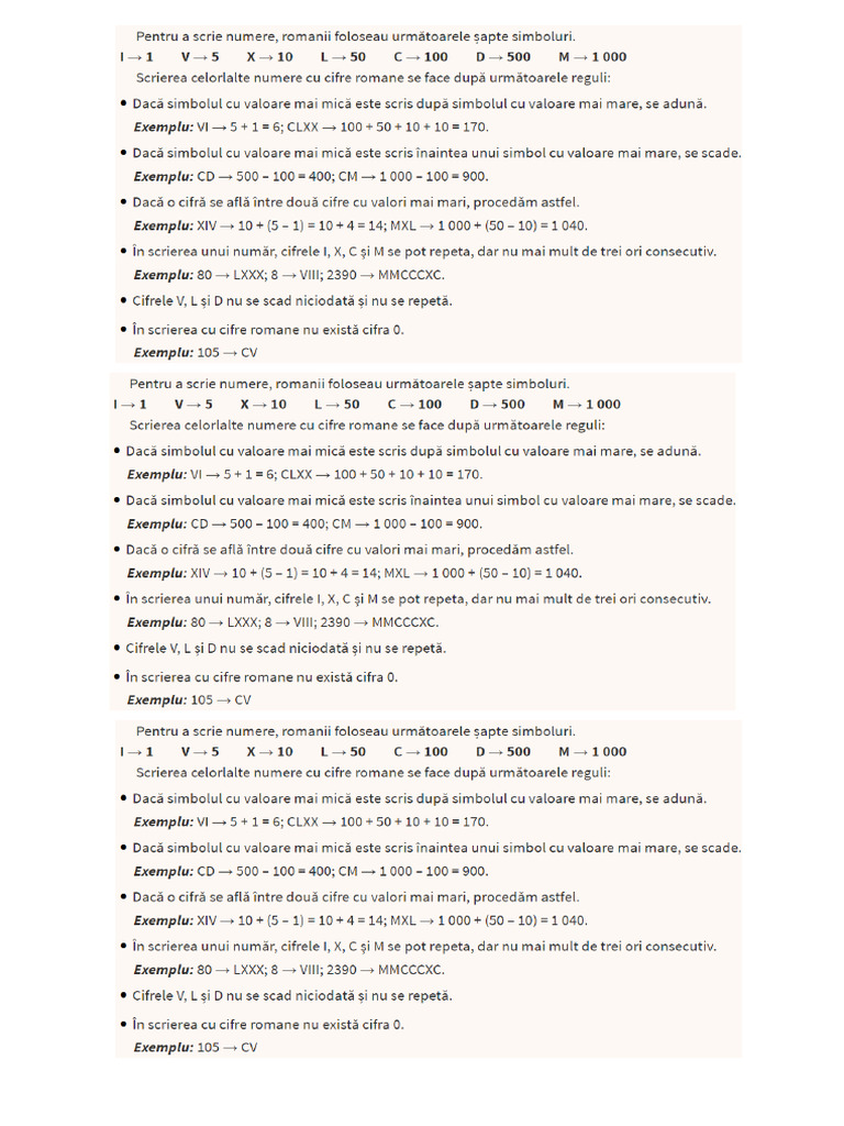 Cifre Romane | PDF