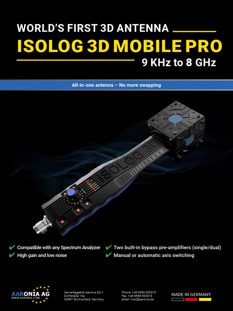 Aaronia_IsoLOG_3D_Mobile_Isotropic_Antenna | Download Free PDF | Hertz ...