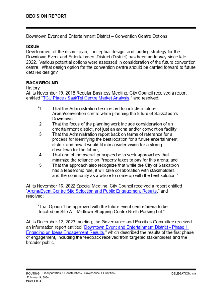 3 Admin Report - Downtown Event and Entertainment District - Convention ...