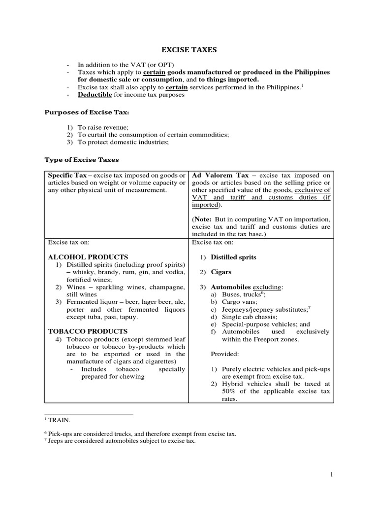 TAX - Excise Tax Discussion | PDF | Taxes | Petroleum
