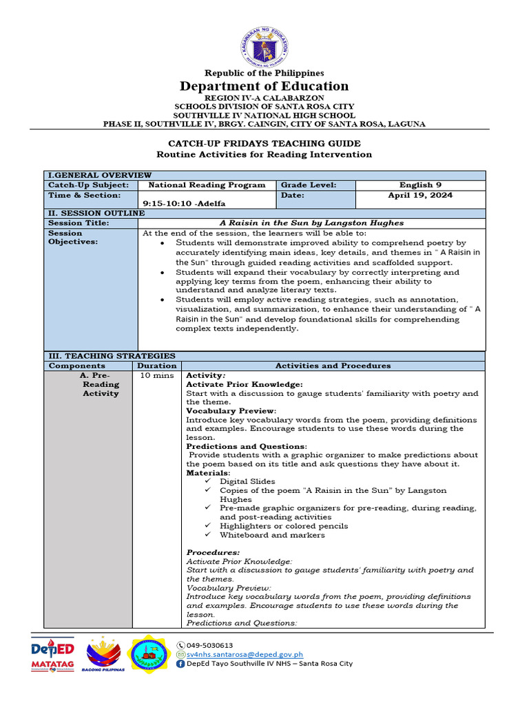 DLL INTERVENTION Catch-Up-Friday | PDF | Cognitive Science | Behavior Modification
