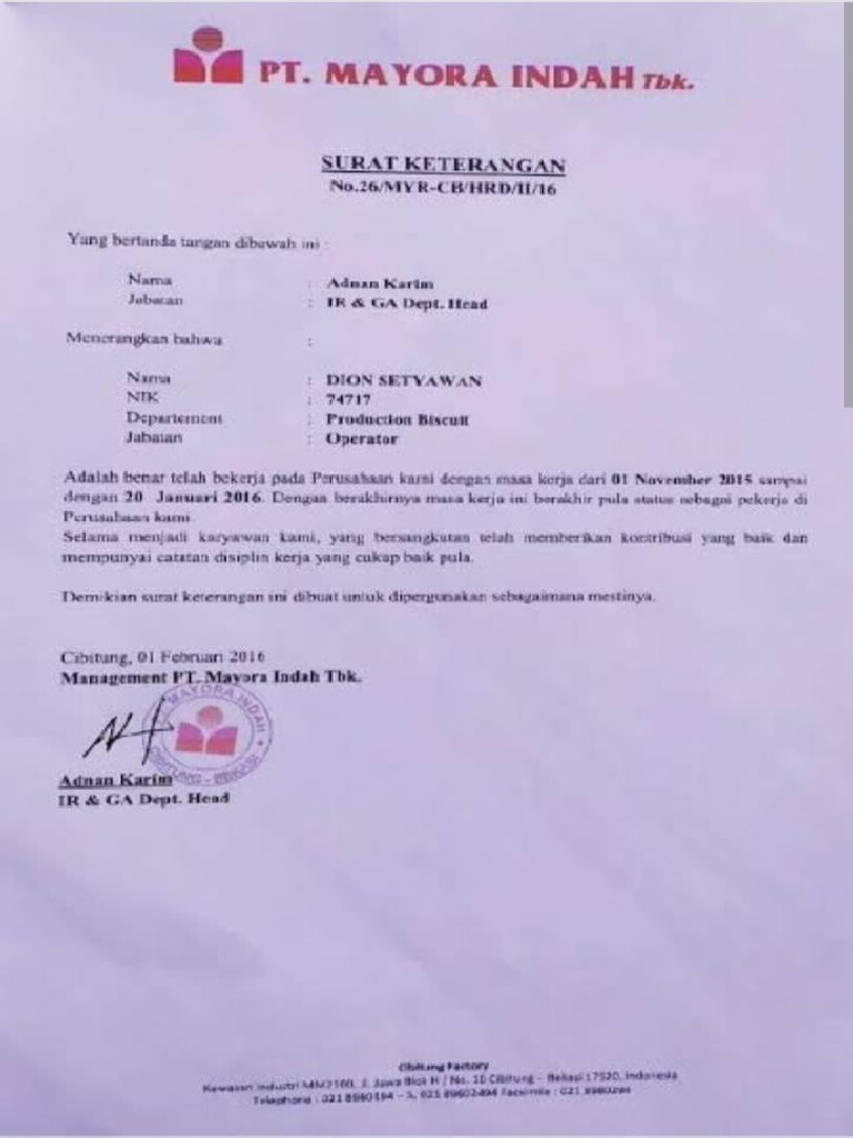 Paklaring Mayora | PDF