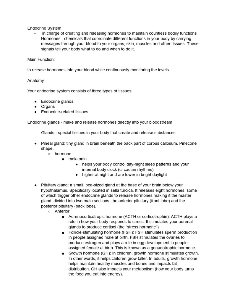 Endocrine System REVIEWER | PDF | Adrenal Gland | Endocrine System