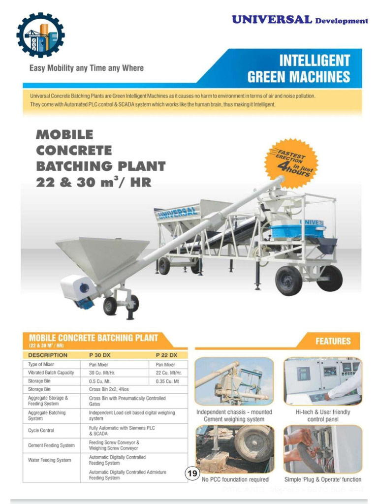 Mobile Concrete Batching Plant | PDF