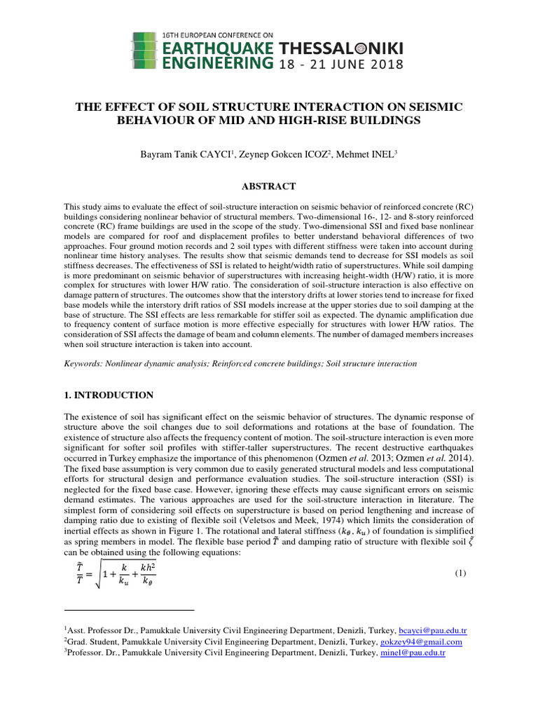 Effect of Soil Structure Interaction On | PDF | Building Engineering | Civil Engineering