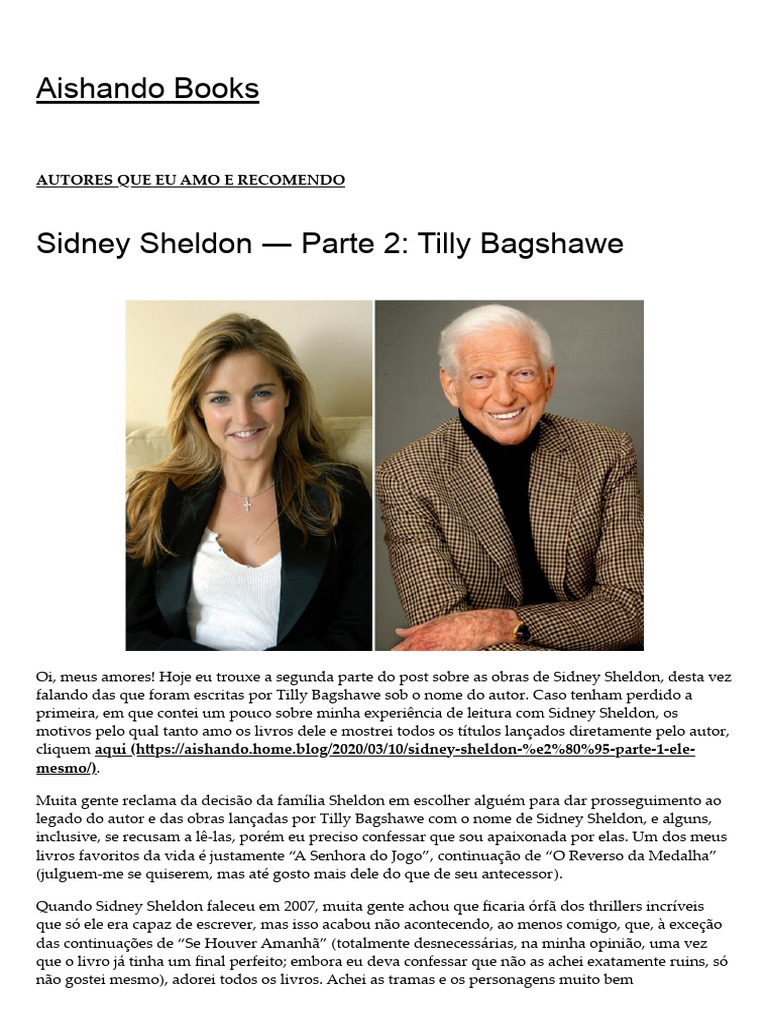 Livros Sequencia Sidney Sheldon | PDF | Suspense (gênero) | Autor