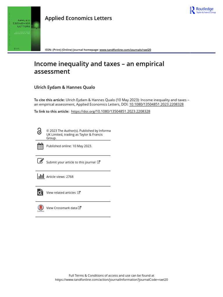 Income Inequality and Taxes An Empirical Assessment | PDF | Gini ...