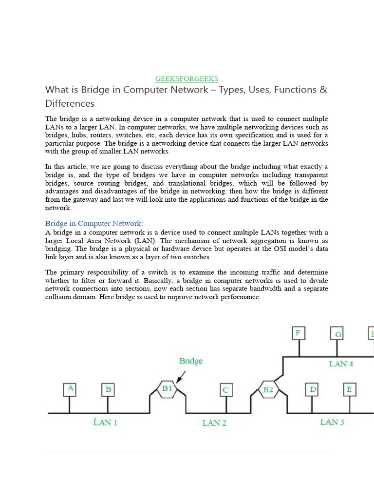 What Is Bridge | PDF | Computer Network | Network Switch