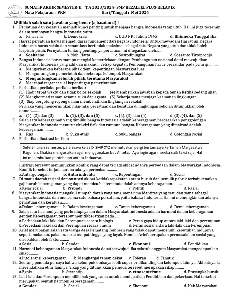 Uas PKN Kelas 9 - Fix | PDF