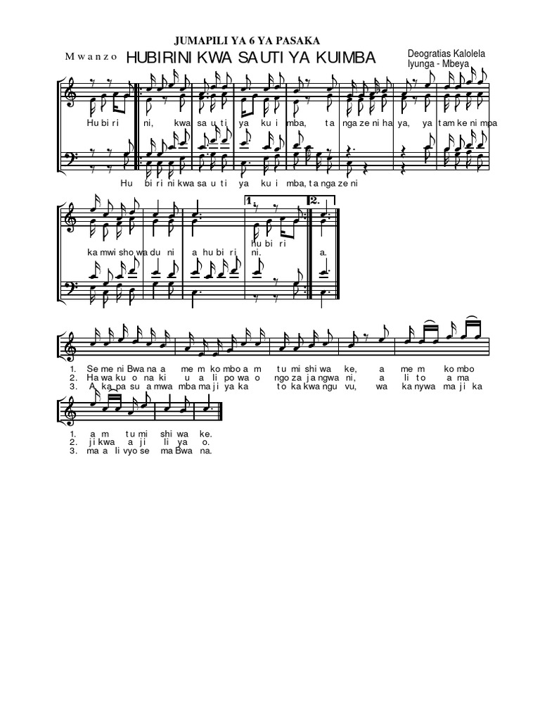 A9ee0 Hubirini Kwa Sauti Ya Kuimba Deka | PDF