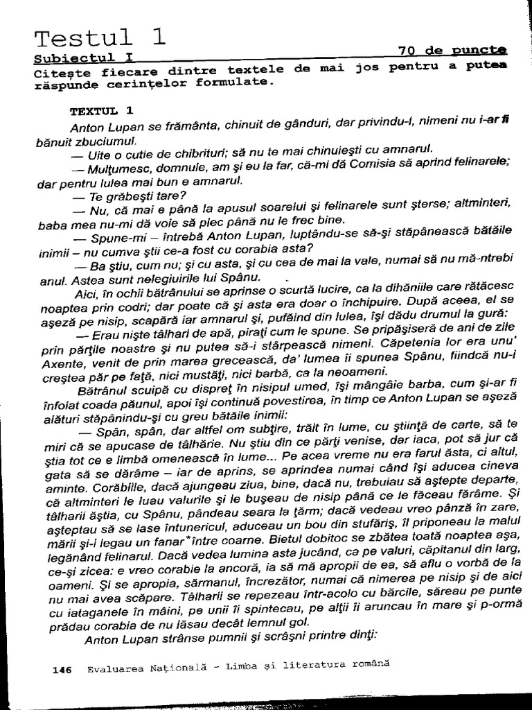 TESTUL 1 - Booklet | PDF